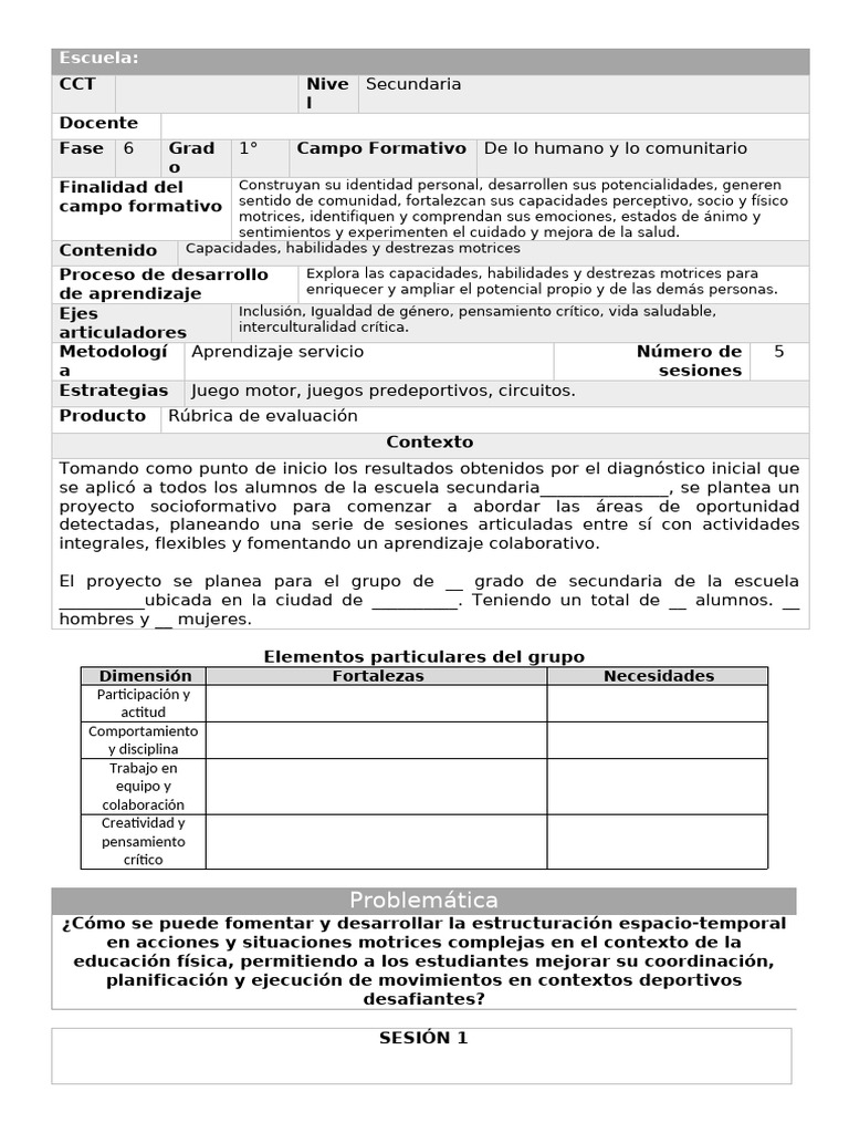 Proyecto 2 1° | PDF | Aprendizaje