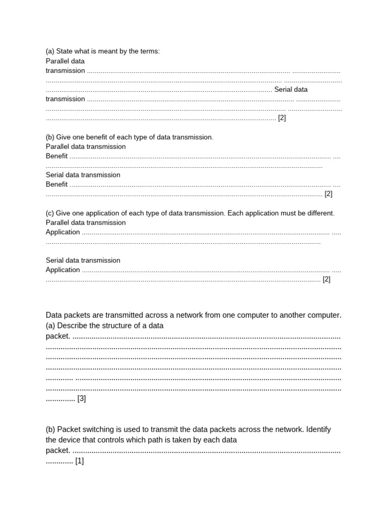 Data Transmission 2 Questions Only | PDF | Encryption | Key (Cryptography)