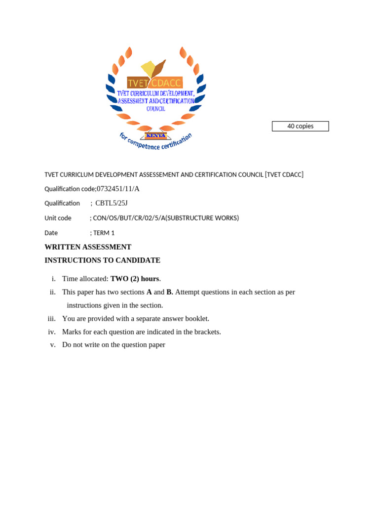 Level 5 Substructure Works Assessment | PDF