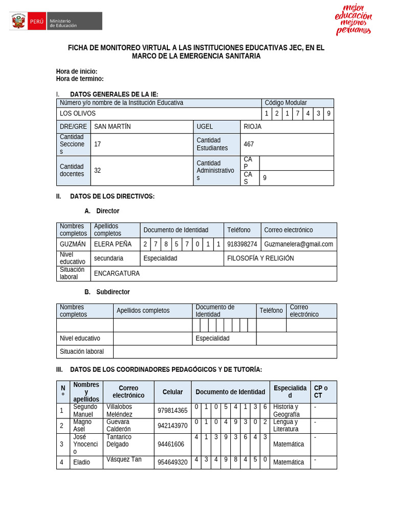Ficha de Orientación para La Asistencia Técnica A La I e Jec | PDF | Enseñando | Aprendizaje