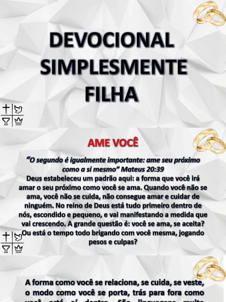 Devocional Simplesmente Filha - Ame Voce | PDF
