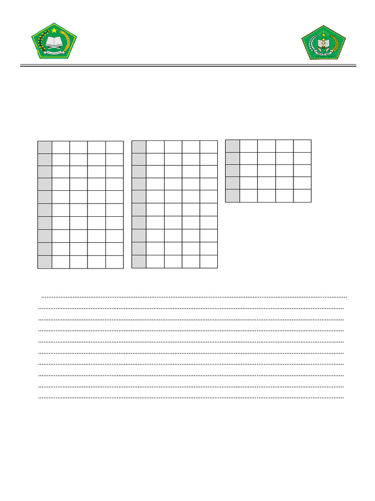 LEMBAR JAWAB KELAS 4 5 6 MTK, B.Ing Dan B. Arab | PDF