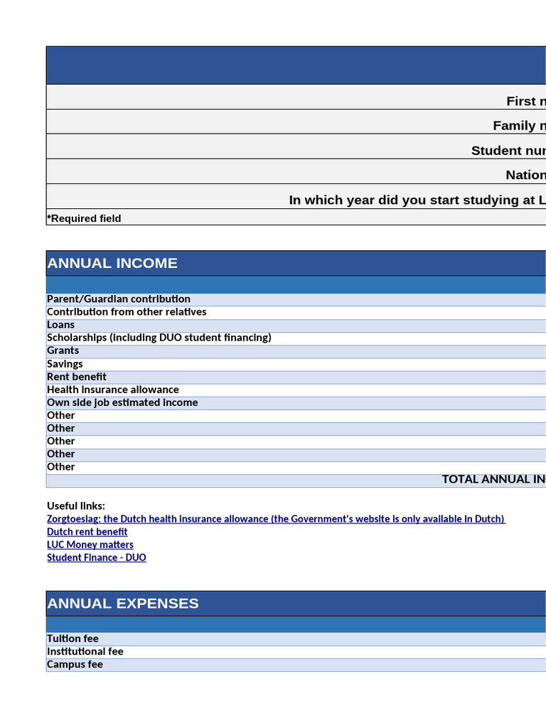 annual-financial-plan-template-luc | PDF | Expense | Insurance