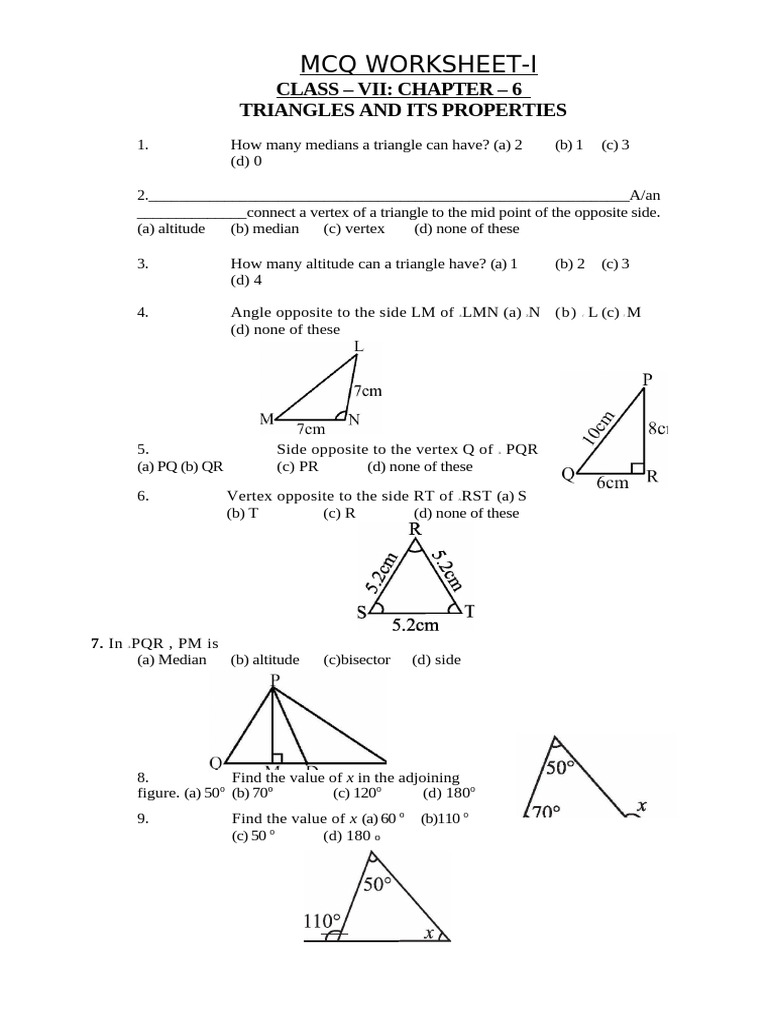 7th - Triangles and Properties | PDF | Triangle | Euclid