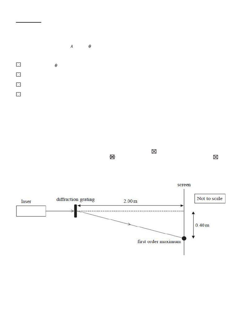 Diffraction Grating Questions | PDF | Diffraction | Wavelength