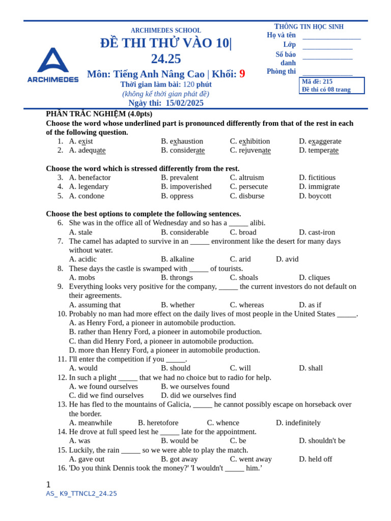 AS - ThiThuDot 2.TiengAnhNC - Dethi | PDF | Apple Inc. | Artificial Intelligence