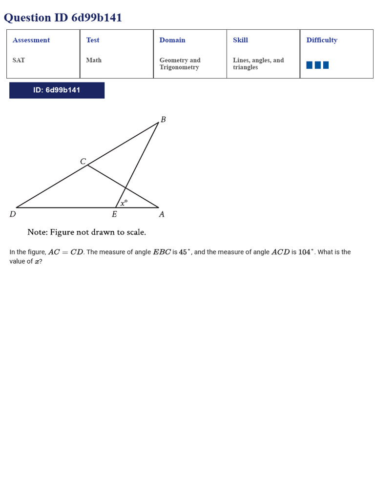 SAT Suite Question Bank - Geometry and Trigonometry | PDF | Area | Triangle