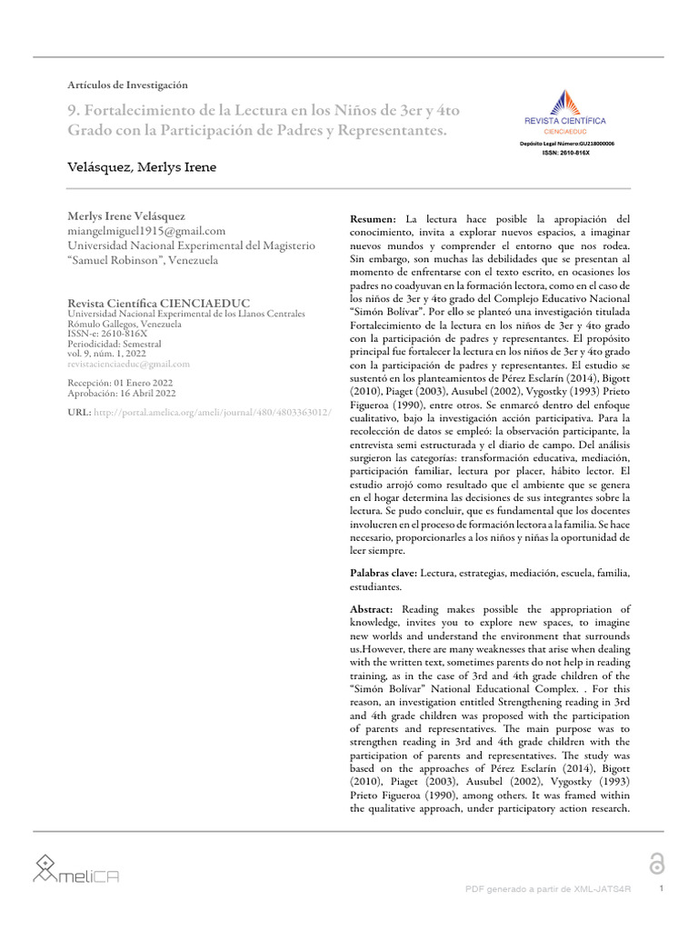 Fortalecer La Lectura Apoyo de Padres | PDF | Aprendizaje | Observación