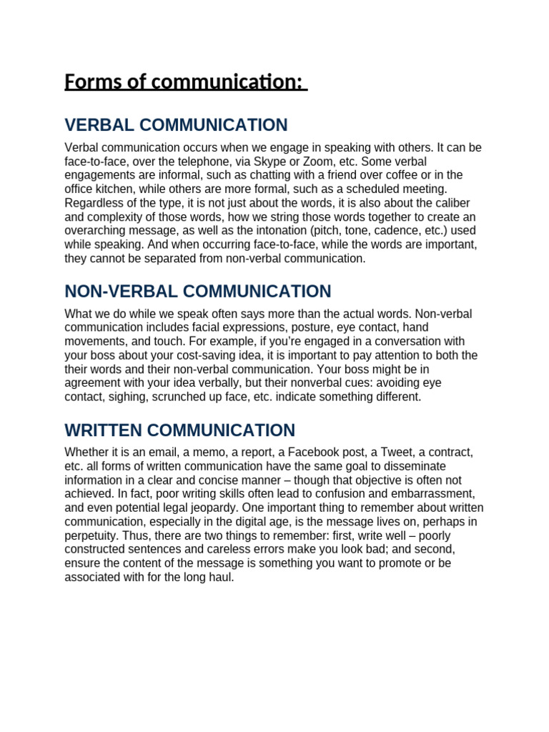 Forms of Communication | PDF