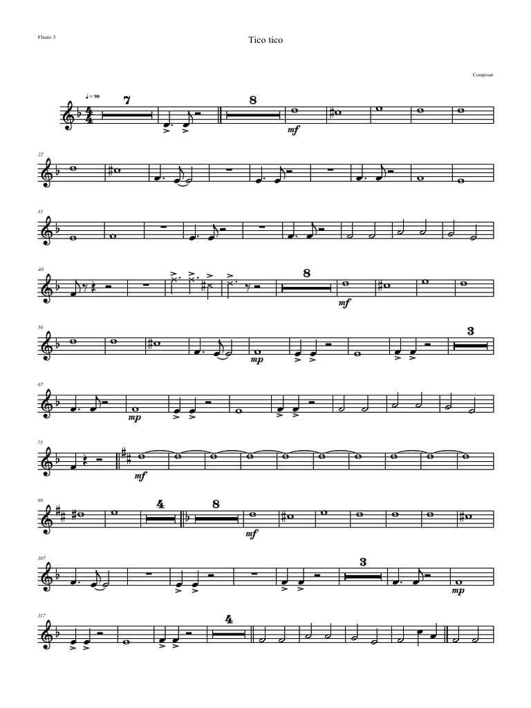 Tico Tico Aggistato-Flauto - 3 | PDF