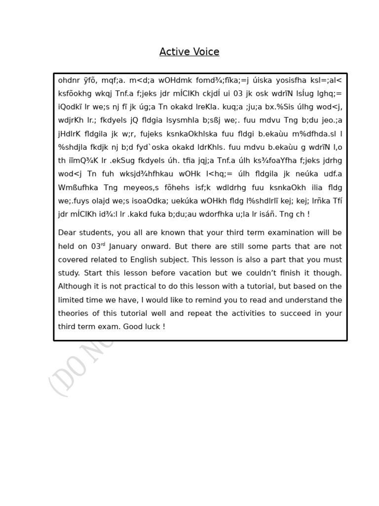 Active Voice | PDF