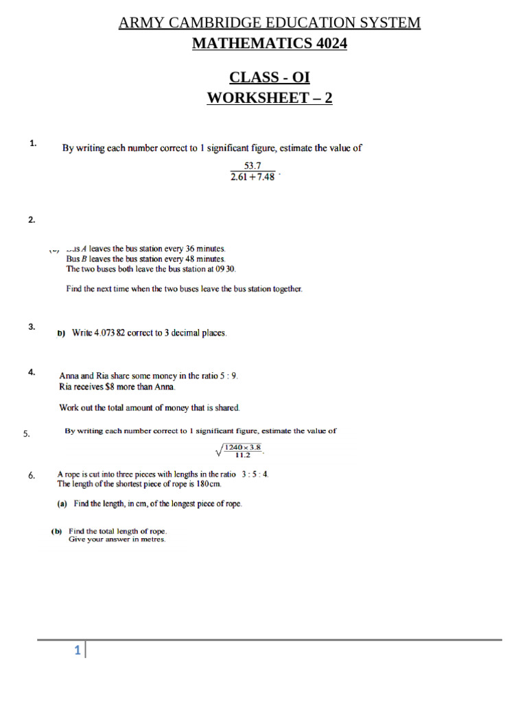 O Level Math Worksheet: Ball Ratios | PDF