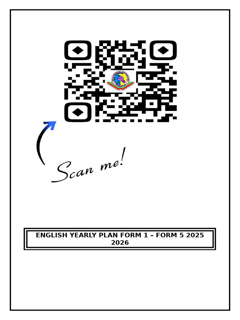 Form 1 - Form 5 English Yearly Plan 2025 2026 QR Code | PDF