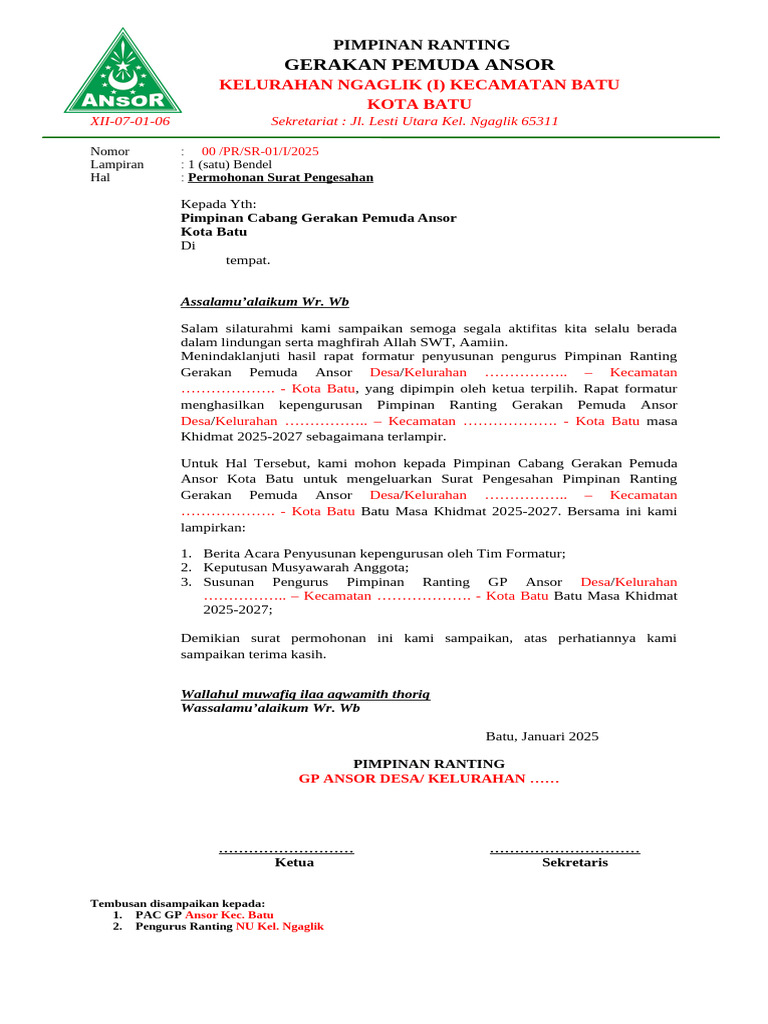 PENGAJUAN SK RANTING | PDF