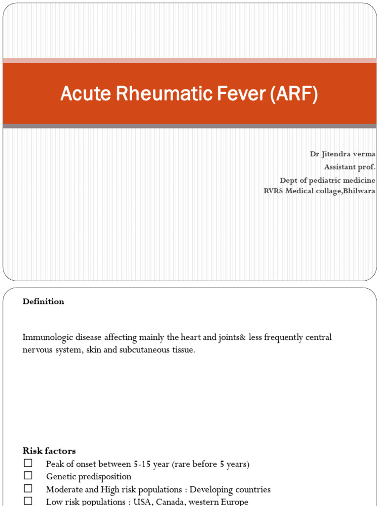Acute Rheumatic Fever (ARF) | PDF | Arthritis | Diseases And Disorders