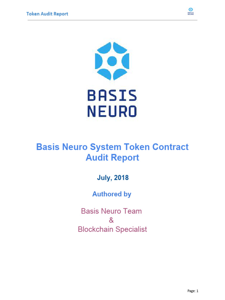 Basis Neuro System Token Contract Audit Report | PDF | Bit | Software Bug