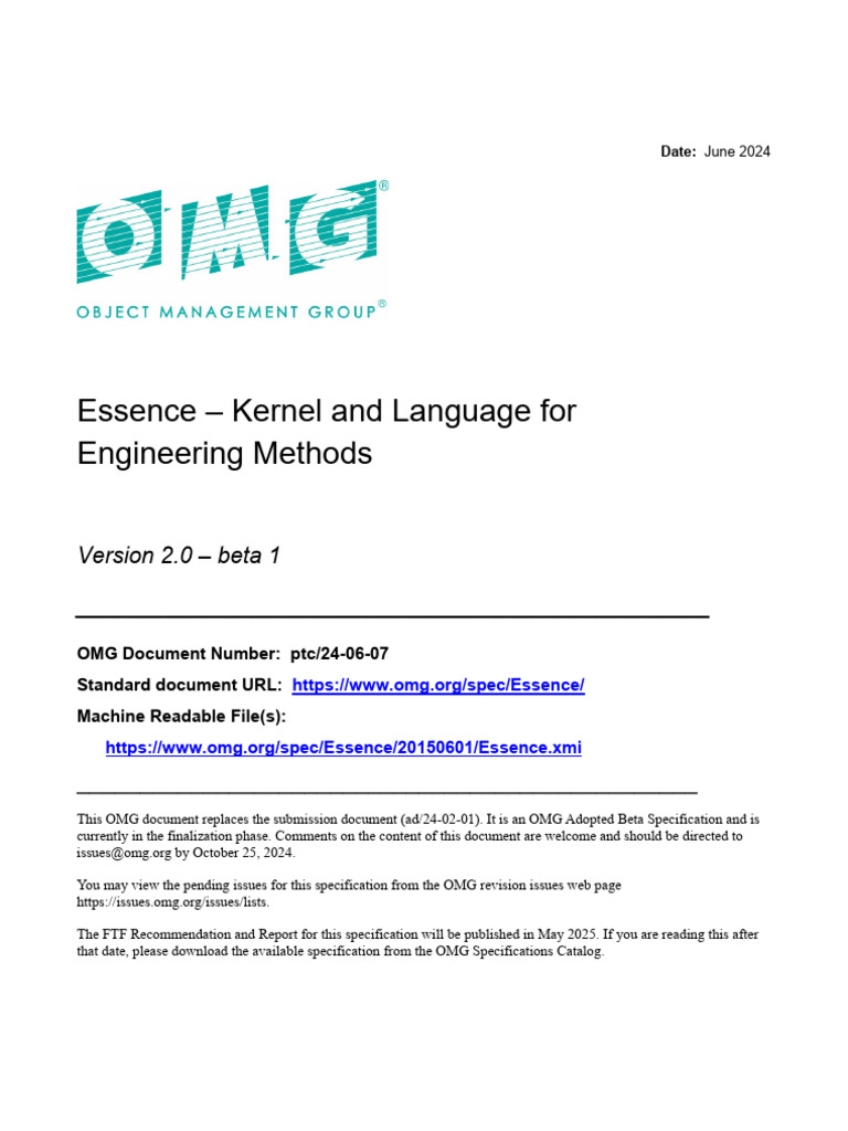 OMG Essence | PDF | Copyright | Patent