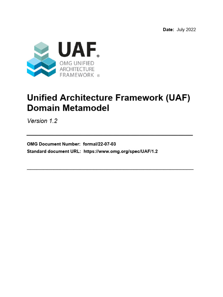 UAF - Unified Architecture Framework Domain Metamodel 1.2 | PDF | Copyright