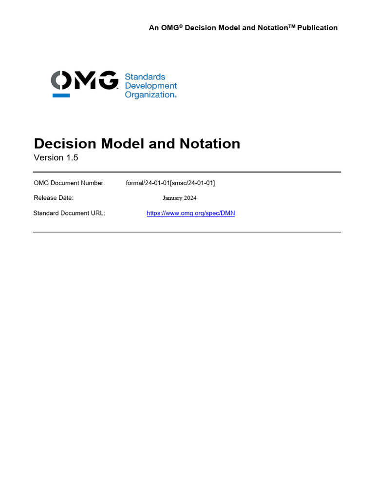 DMN - Decision Model and Notation 1.5 | PDF | Copyright | Xml