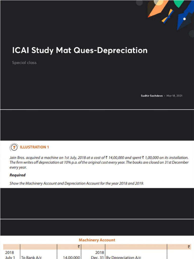ICAI Study Mat QuesDepreciation No Anno | PDF
