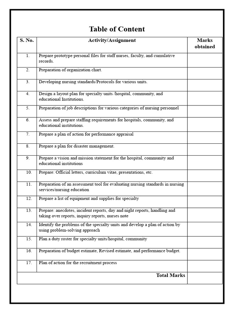 Table of Content Management | PDF