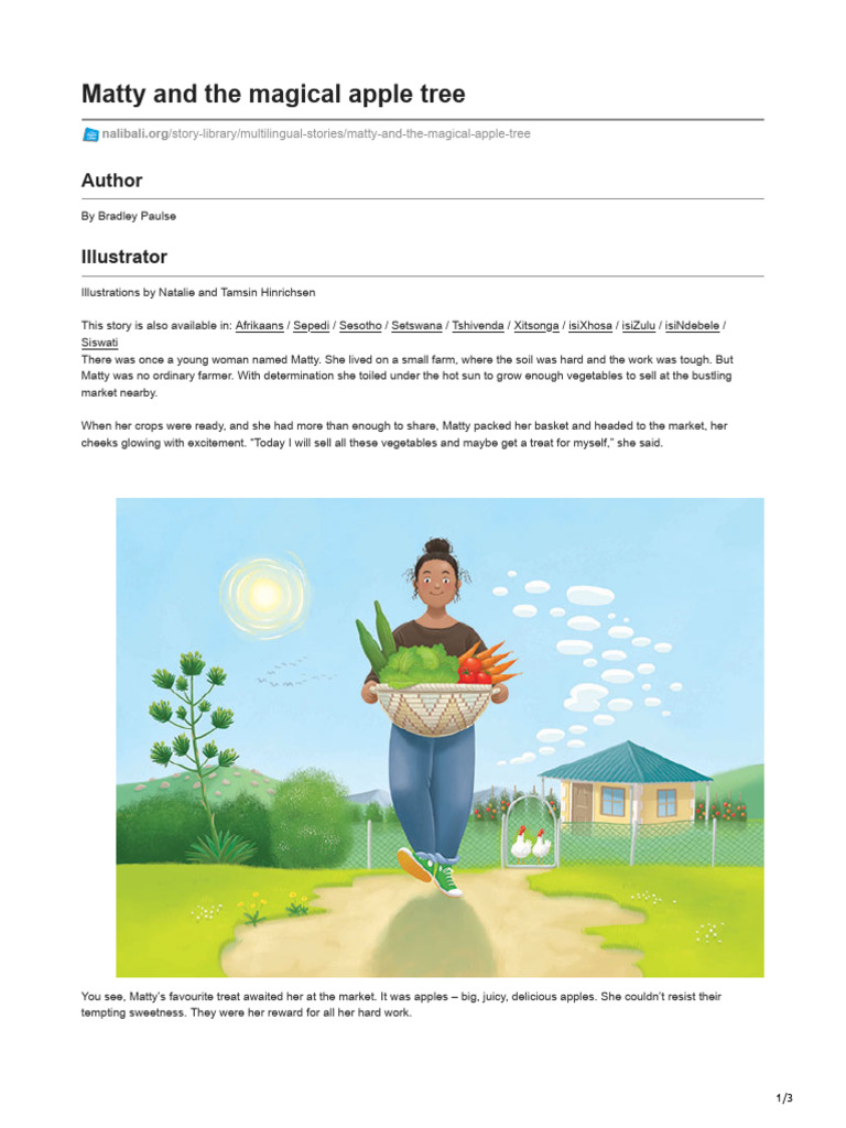 Matty and The Magical Apple Tree | PDF | Apple | Mali