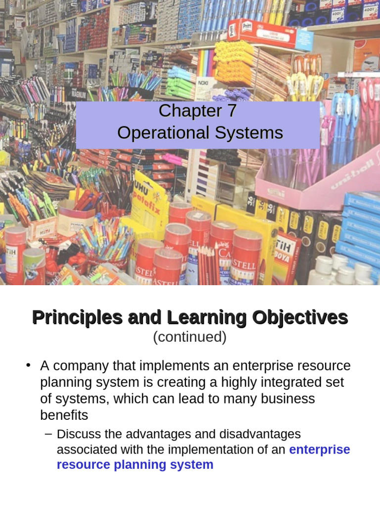 Chapter 7 Operational Systems | PDF | Enterprise Resource Planning | Receipt
