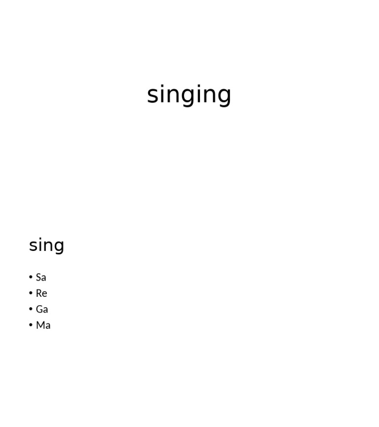 Singing | PDF
