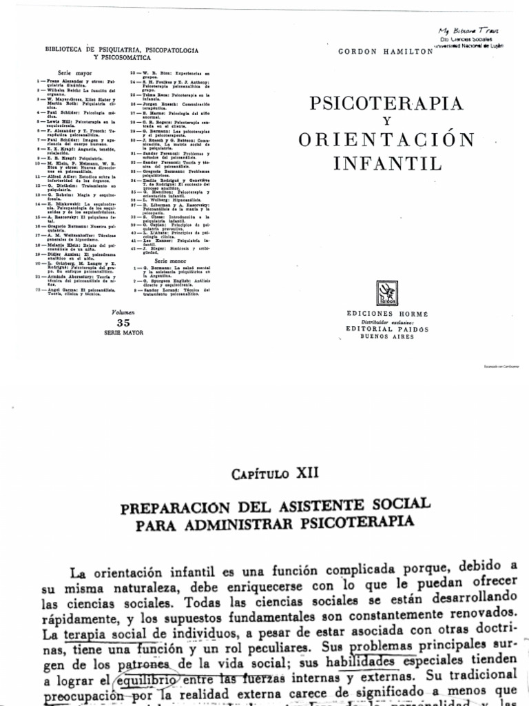 E2-Hamilton, G. Psicoterapia y Orientación Infantil (1967) | PDF