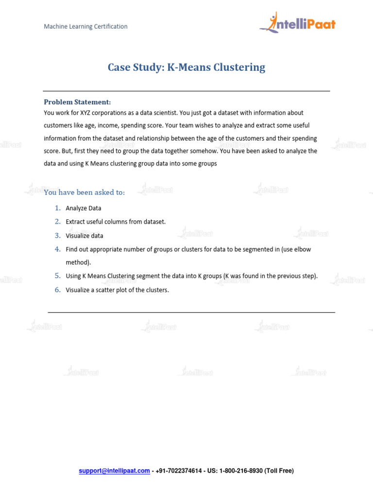 K-Means Clustering Case Study Analysis | PDF