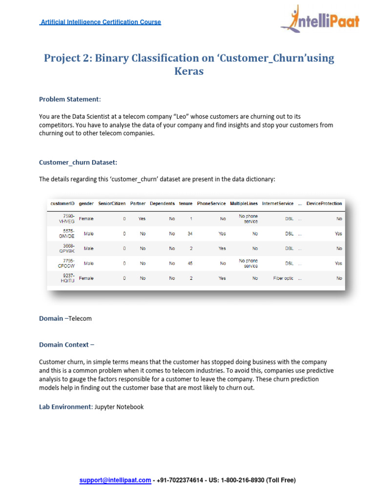 Customer Churn Project Description | PDF | Data | Artificial Intelligence