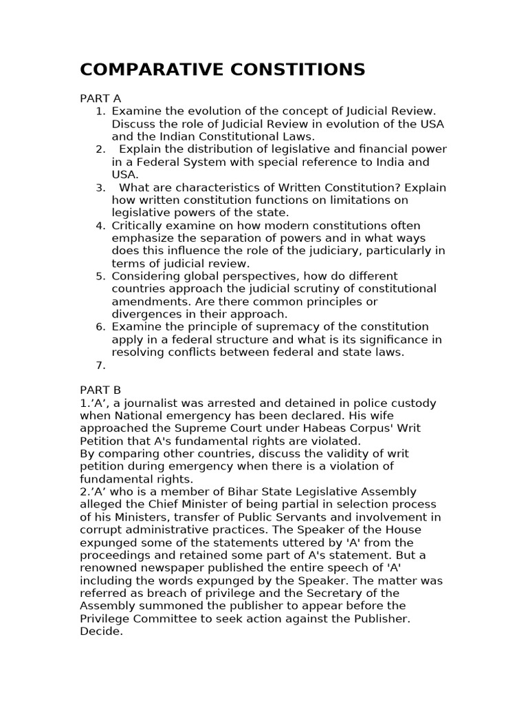 Comparative Constitions | PDF | Constitution | Judicial Review
