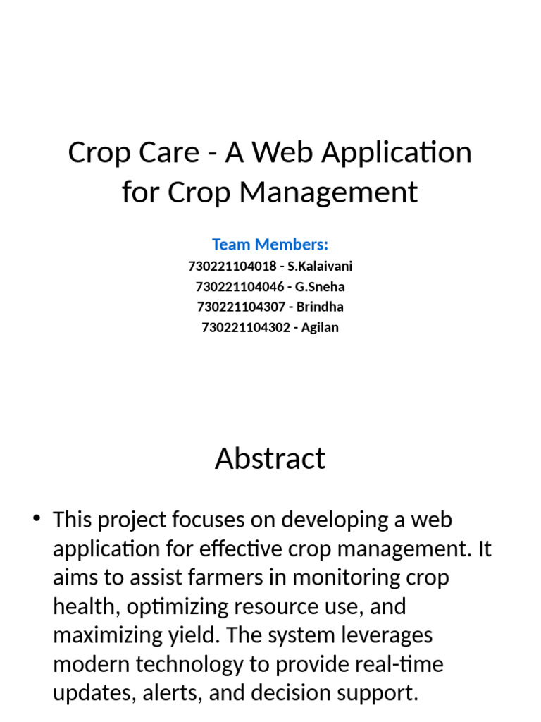 Crop Care Presentation Updated | PDF