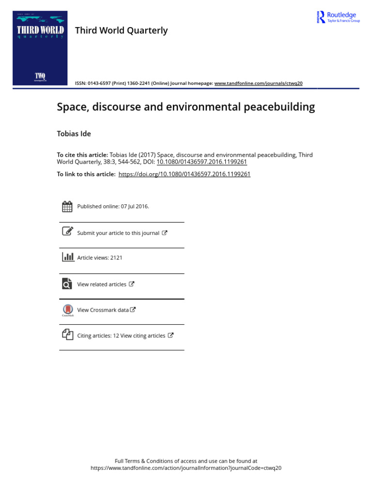 Space Discourse and Environmental Peacebuilding - 241121 - 161405 | PDF ...