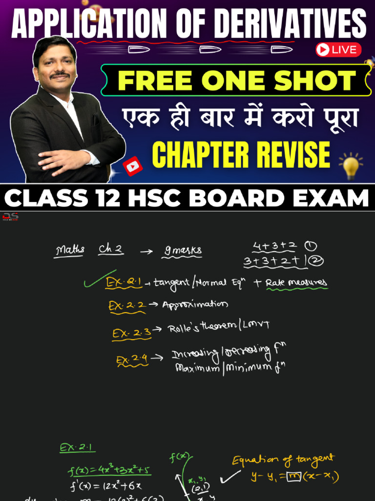 Application of Derivatives One Shot | PDF