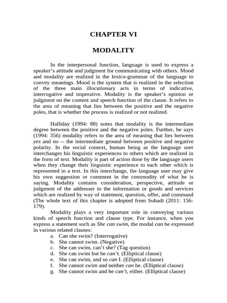 VI. MODALITY | PDF | Epistemology | Semantics