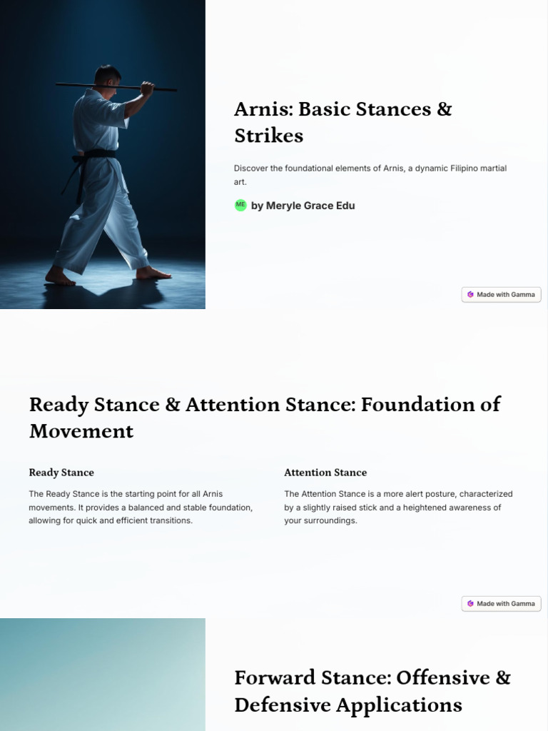 Arnis Basics: Stances and Strikes Guide | PDF | Individual Sports