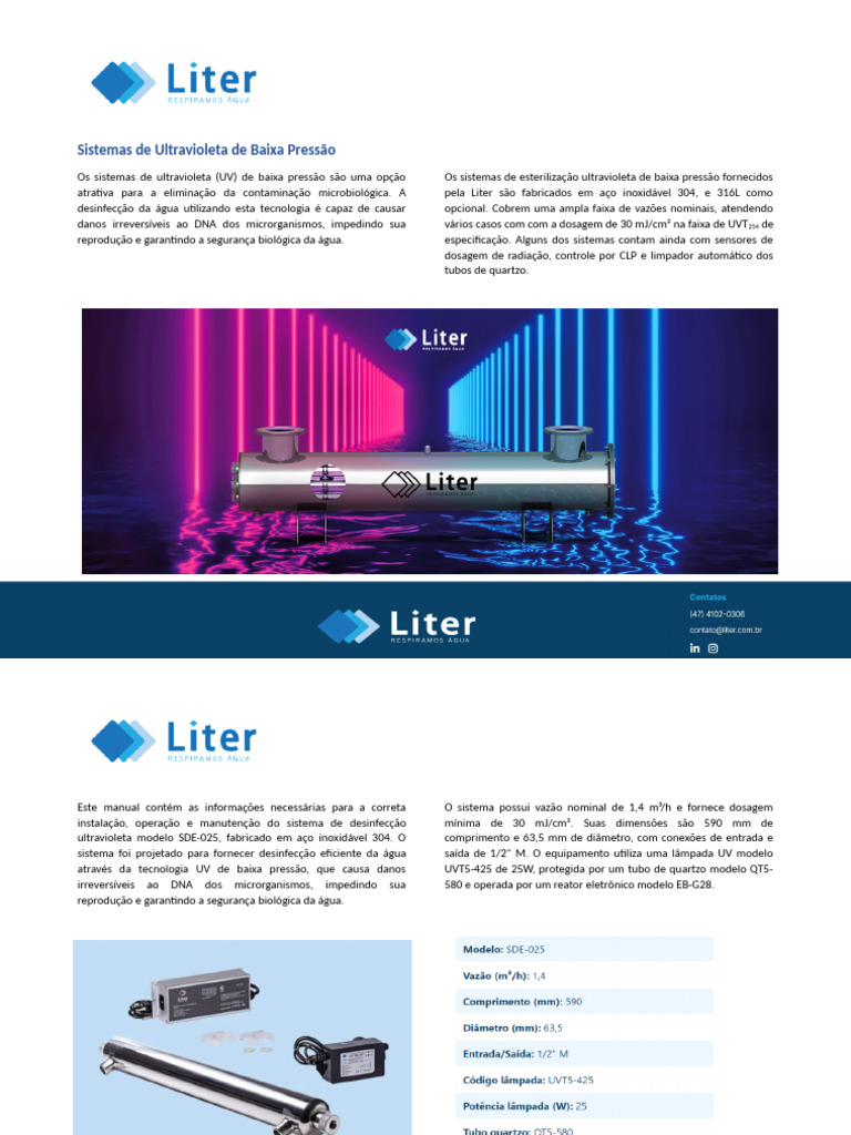 Desinfecção de Água com UV Baixa Pressão | PDF | Ultravioleta