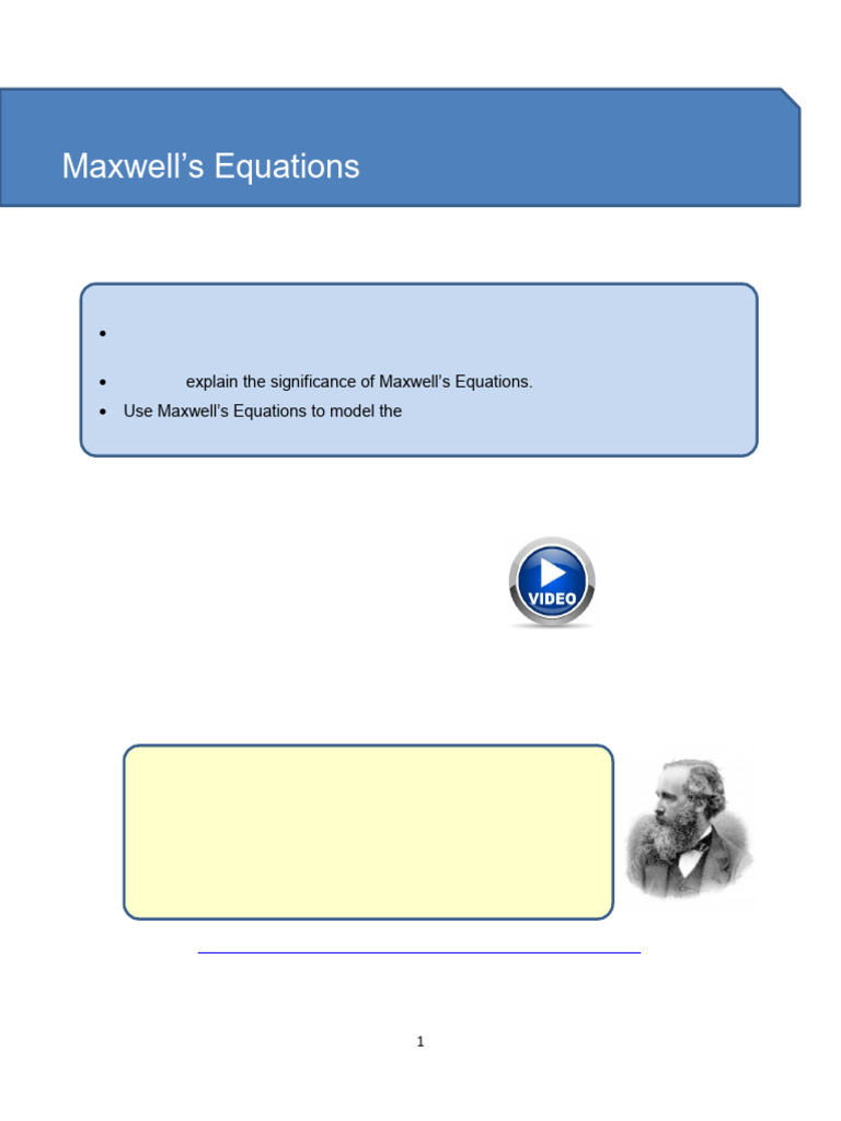 Maxwell's Equations Explained | PDF | Maxwell's Equations | Magnetic Field