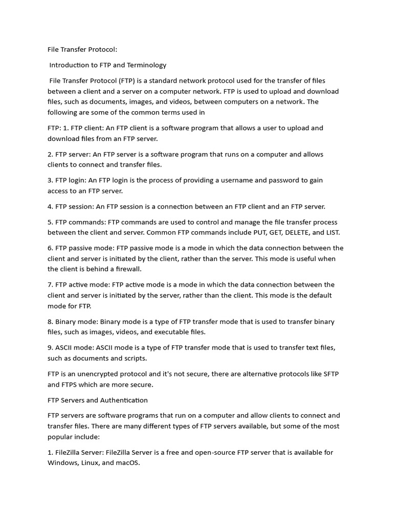 File Transfer Protocol | PDF | File Transfer Protocol | Computer Science