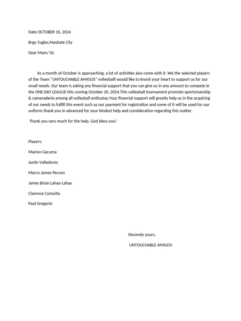 Solicitation Letter | PDF