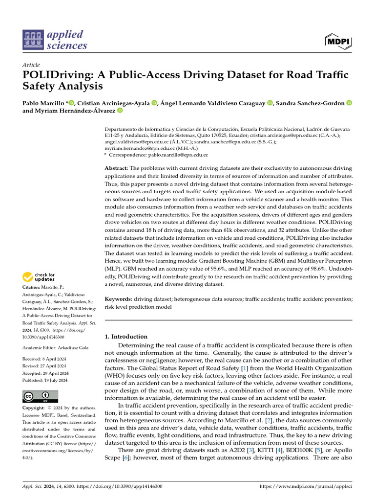 POLIDriving: A Public-Access Driving Dataset For Road Traffic Safety Analysis | PDF