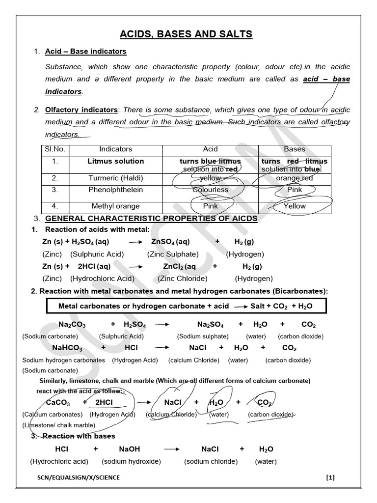 Acids, Bases, and Their Reactions | PDF | Sodium Carbonate | Sodium ...