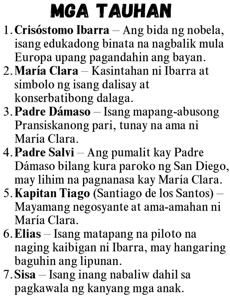 Mga Tauhan | PDF