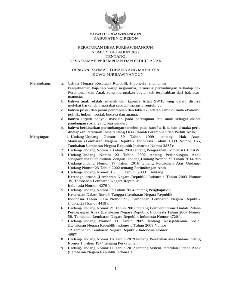 perdes-drppa-purbawinangun-6gfpon-dokumen-perdes-drppa-purbawinangun-docx | PDF