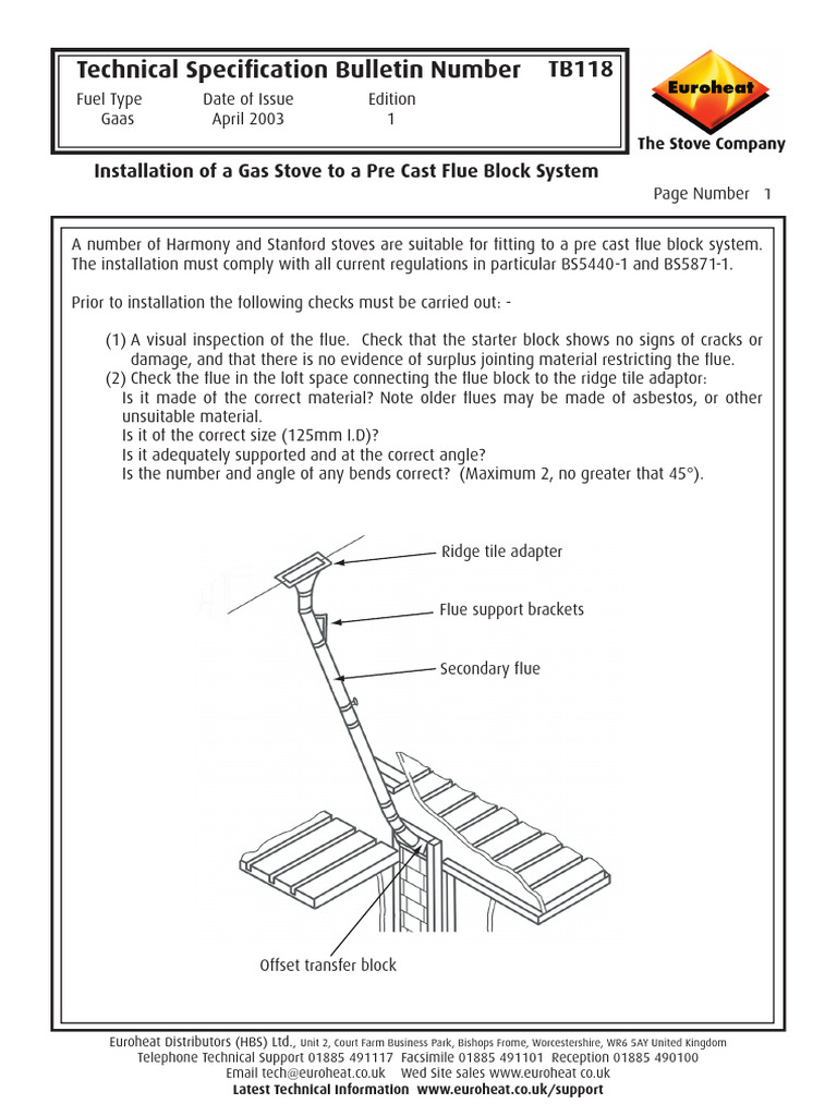 1639906539TB118 Pre Cast Flue Installation | PDF