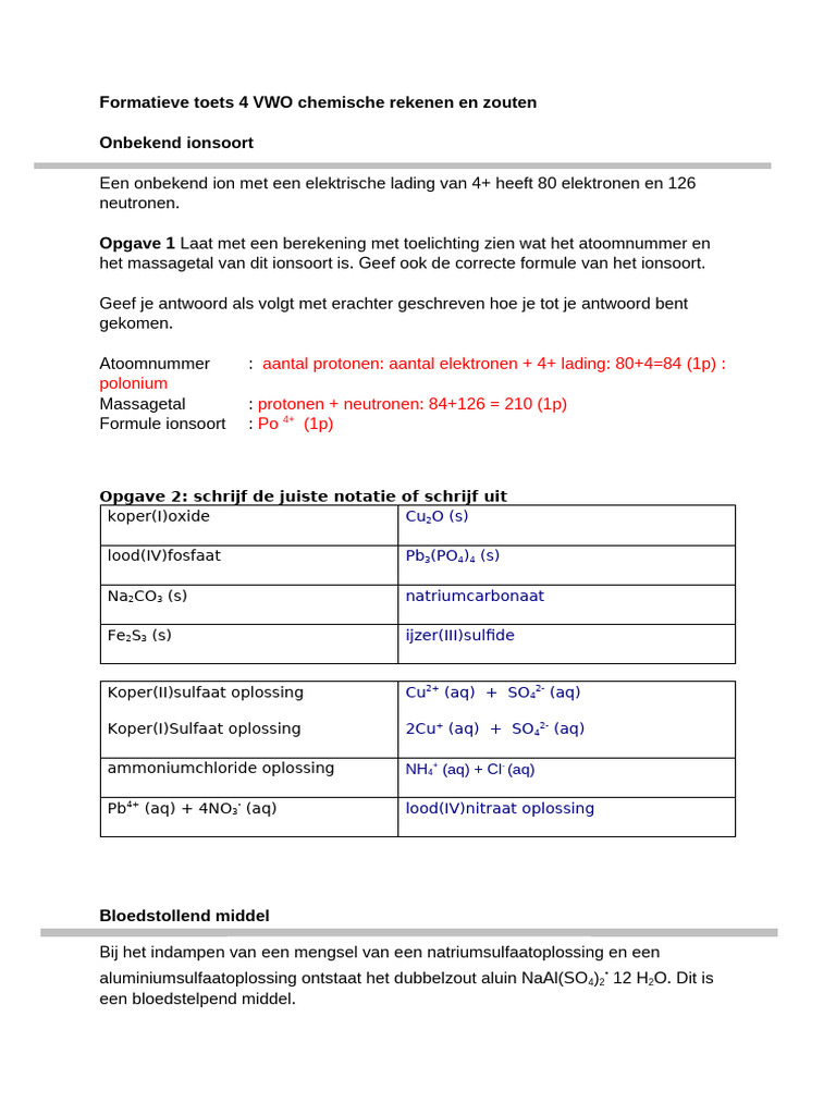 Formatief Toets 4vwo Periode 2 Met Correctie (1) | PDF
