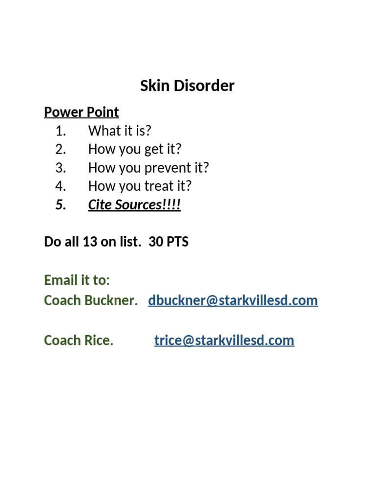 Skin Disorder Directions | PDF