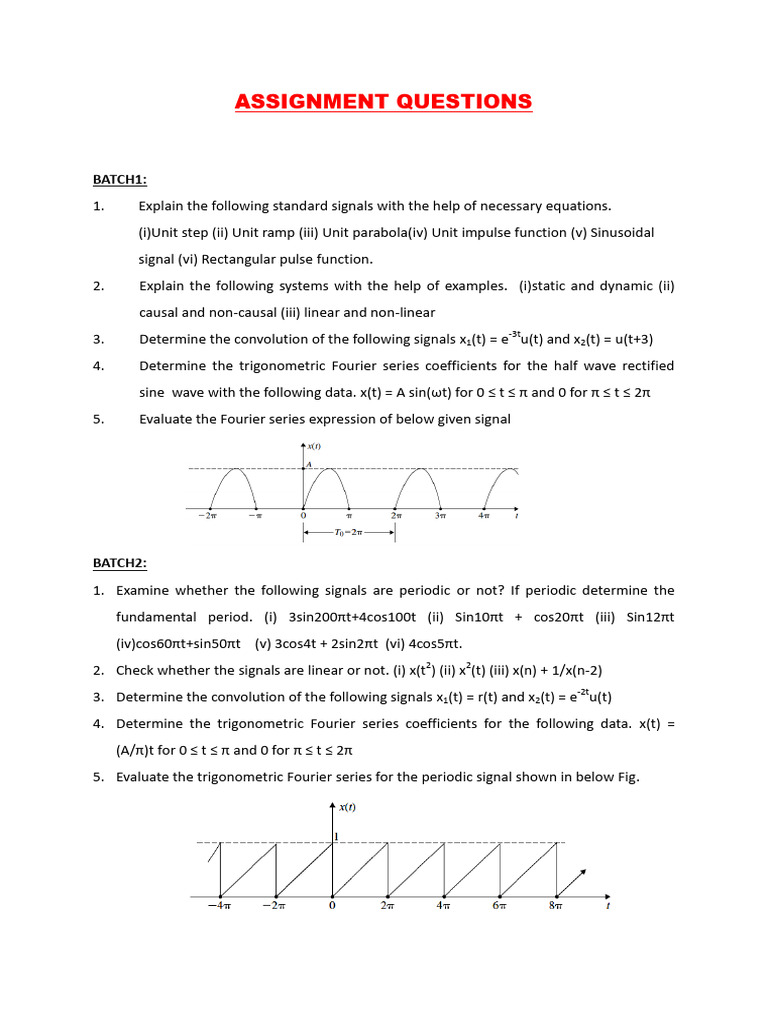 S&S-Assignment 1 Questions | PDF
