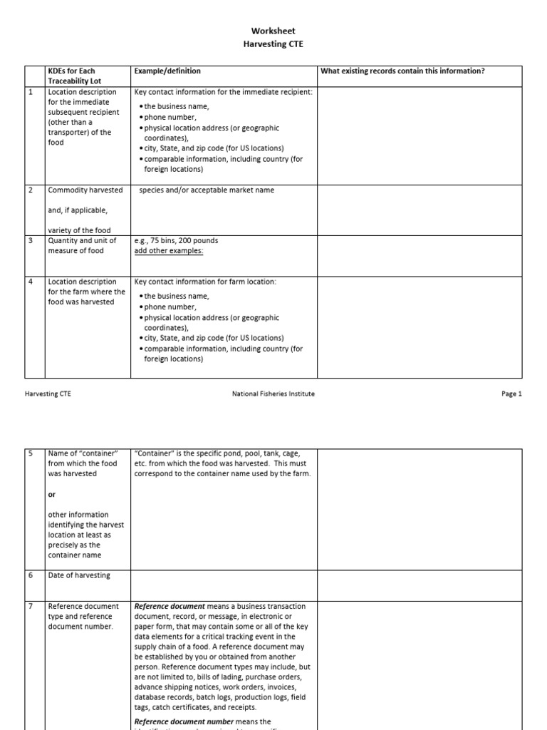 Traceability-CTE-Worksheets | PDF | Invoice | Receipt